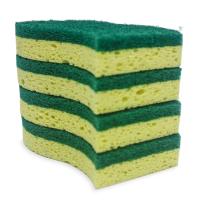 China High Absorbency Cellulose Sponge Nylon Scouring Pad with Non-Scratch Scour Surface and Durable Bonding for Kitchen Cleaning for sale