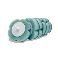 China Press On Toilet Brush Head Disposable Sponge With Instant Activating Cleaning Agents for sale