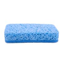 China Double-sided wood pulp sponge for cleaning kitchen utensils and removing stains. for sale