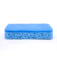 China Double-sided wood pulp sponge for cleaning kitchen utensils and removing stains. for sale