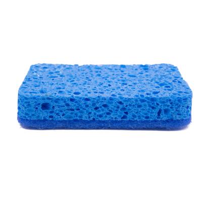 China Double-sided wood pulp sponge for cleaning kitchen utensils and removing stains. for sale