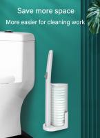 China Disposable Toilet Brush Set – Handle + 16 Refill Heads – Non-Scratch Bathroom Cleaning Kit for sale