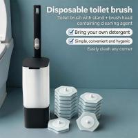 China Replaceable Brush Head, Clamp-Type No-Hands Design, Convenient Disposable Toilet Brush Set for sale