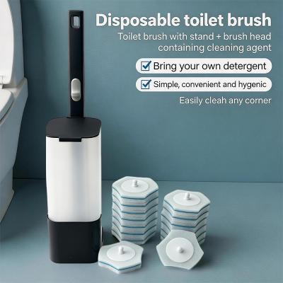 China Replaceable Brush Head, Clamp-Type No-Hands Design, Convenient Disposable Toilet Brush Set for sale