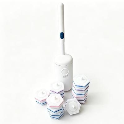 China Anti-Slip Snap-On Design, Long-Lasting Cleaning Formula – Disposable Toilet Brush Set for sale