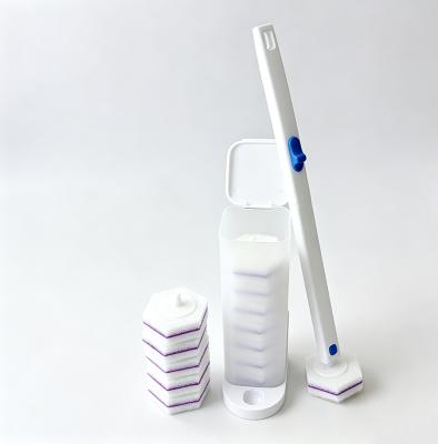 China Toilet Brush Kit Replaceable Heads With Built In Cleaner For Hygiene for sale