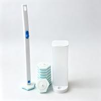 China Disposable Heads Toilet Brush Set With Built-In Cleaner For Hygiene for sale