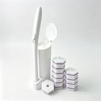 China Complete Toilet Brush Set Snap On Replacement Heads With Built In Cleaner For Hygiene for sale