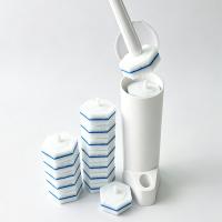China Disposable toilet brush set with 10 replacement sponge refills High-quality craftsmanship for sale