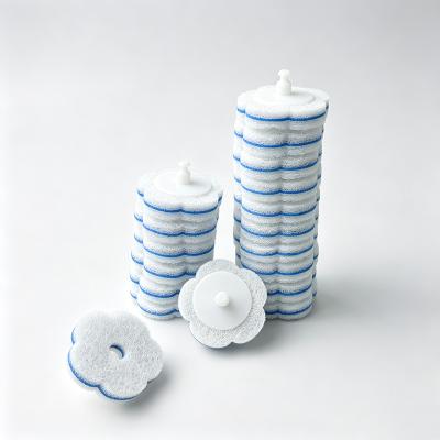 China Disposable sponge replacement head scouring pad with built-in cleaning solution for sale