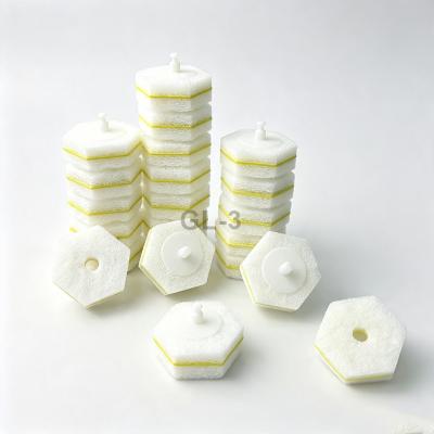 China Wholesale production of disposable toilet brush replacement heads, sponge scouring pad materials for sale