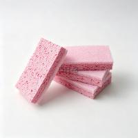 China Pink Biodegradable Compostable Wood Pulp Scrubber Pads for Cleaning for sale