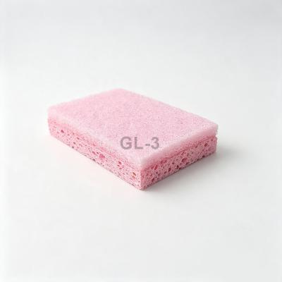 China Pink Biodegradable Cellulose Scouring Pad - 100% Natural & Home-Compostable for Eco-Friendly Cleaning for sale