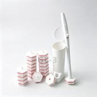 China Custom Logo Disposable Toilet Brush with Flushable Replaceable Head and Biodegradable Eco Friendly Pad for sale