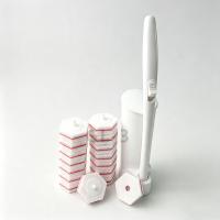 China Custom Logo Disposable Toilet Brush with Flushable Replaceable Head and Biodegradable Eco Friendly Pad for sale