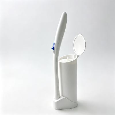 China Soft TPR Toilet Brush with Flexible Durable Bristles and Curved Rim Fit Design for Non Scratch Cleaning for sale