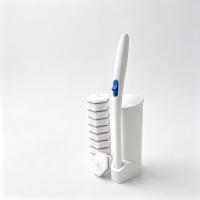China Silicone Toilet Brush with Leakproof Ventilated Holder and Wall Mounted Storage for Bathroom Cleaning for sale