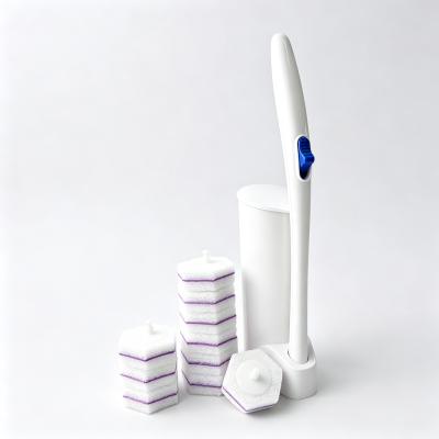 China Silicone Toilet Brush with Leakproof Ventilated Holder and Wall Mounted Storage for Bathroom Cleaning for sale