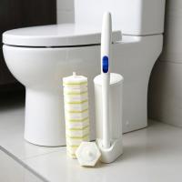 China Compostable Toilet Brush with Wheat Straw Handle 41 cm Length and 8 Replaceable Heads for Eco Friendly Disposal for sale