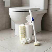 China Compostable Toilet Brush with Wheat Straw Handle 41 cm Length and 8 Replaceable Heads for Eco Friendly Disposal for sale