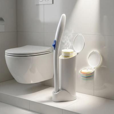 China Eco Friendly Disposable Toilet Brush with Bamboo Fiber Handle and Compostable Refill Heads for 120 Days Biodegradation for sale