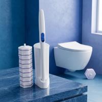 China Biodegradable Disposable Toilet Brush with Compostable Cornstarch Fiber Head and Recycled Wheat Straw Handle for No Touch Cleaning for sale