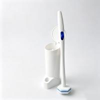 China Soap Dispensing Toilet Brush with 45 ml Dose Control Chamber and 10 Sponge Heads Per Kit for Dead Corner Reach Cleaning for sale