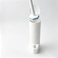 China Soap Dispensing Toilet Brush with 45 ml Dose Control Chamber and 10 Sponge Heads Per Kit for Dead Corner Reach Cleaning for sale