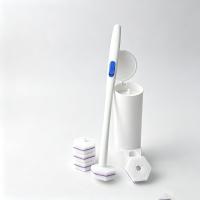 China 360 Degree Toilet Brush Disposable Toilet Brush with Petal-Cut Flexible Pad On Sprung Hub, Flushable Sewer Safe Head and 42 cm Handle for sale
