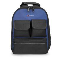 China Oxford Backpack Tool Bag Black Multi Pocket Tool Bag With Waist Bag for sale