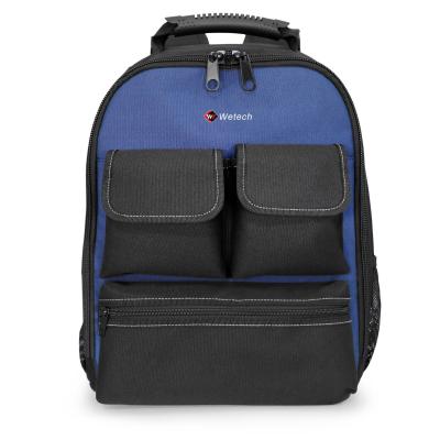 China Oxford Backpack Tool Bag Black Multi Pocket Tool Bag With Waist Bag for sale