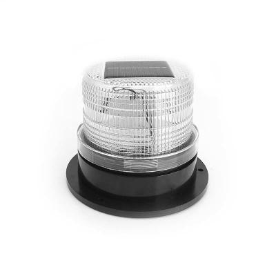 China Solar DC 10-110V LED Rotary Flashing Strobe White Warning Light Flashing Beacon Light for sale