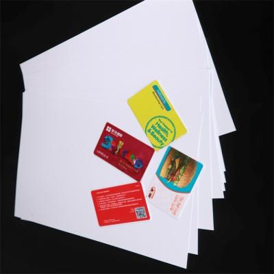 China 0.33mm Thick Printable Business Card Sheets Plastic Card Lamination Sheets Custom Design for sale
