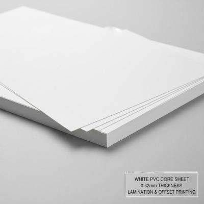 China White PVC Core Sheet 0.32mm Thickness for Plastic Card Lamination and Offset Printing for sale