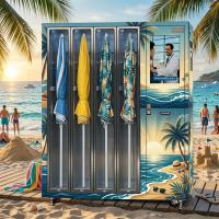 China WEIMI Smart Beach Umbrella Rental Locker 24/7 Self-Service Automated Vending Machine for Beach Equipment Rental for sale