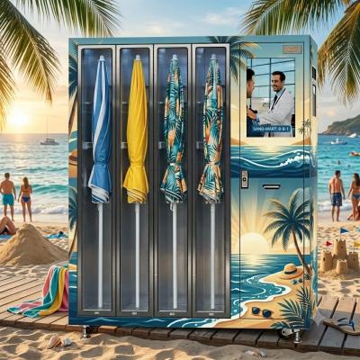 China WEIMI Smart Beach Umbrella Rental Locker 24/7 Self-Service Automated Vending Machine for Beach Equipment Rental for sale