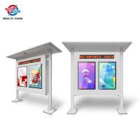 China Waterproof Outdoor LCD Digital Kiosk With Pillar Roof 2 Screens Display Individually for sale