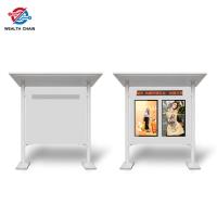 China Waterproof Outdoor LCD Digital Kiosk With Pillar Roof 2 Screens Display Individually for sale