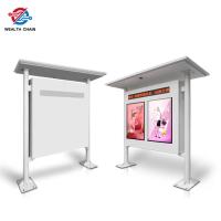 China Waterproof Outdoor LCD Digital Kiosk With Pillar Roof 2 Screens Display Individually for sale