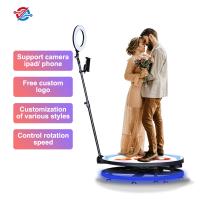 China Led Mirror Glass Intelligent Remote Control Rgb Light Slow Motion Rotating 360 Photo Booth for sale