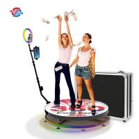 China Led Mirror Glass Intelligent Remote Control Rgb Light Slow Motion Rotating 360 Photo Booth for sale