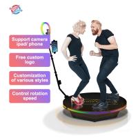 China Event Standing Platform 360 Rotating Video Photo Booth With Props Accessories And Package Case for sale