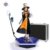 China Event Standing Platform 360 Rotating Video Photo Booth With Props Accessories And Package Case for sale