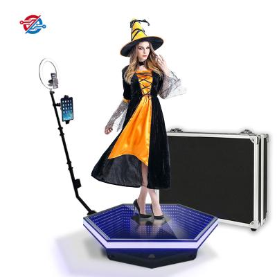 China Event Standing Platform 360 Rotating Video Photo Booth With Props Accessories And Package Case for sale