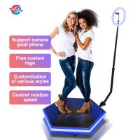 China Panoramic Spin Video 360 Rotating Photo Booth With Selfie Ring Light for sale