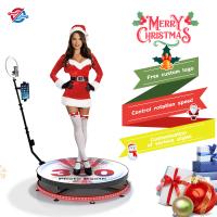 China 115cm 360 Rotating Photo Booth Round Hexagon Tempered Glass And Sheet Metal for sale