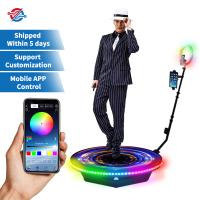 China Glass Platform 360 Rotating Photo Booth With Gopro 6 Person Load for sale