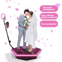 China 16cm Platform Height 360 Rotating Photo Booth With Ring Light for sale