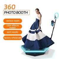 China 100cm Wireless RGB Automatic 360 Rotating Photo Booth Machine Selfie Video Photobooth for sale