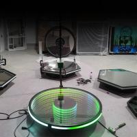 China Wireless Control 360 Rotating Photo Booth 115cm With Ring Light RGB for sale